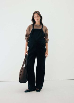 Mango Salopette de grossesse en jean black denim - Femme - XS - MANGO
