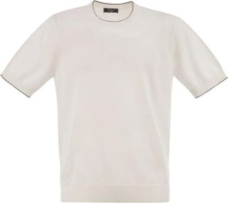 PESERICO Homme, Tops, Blanc, Taille: M T-Shirt en Pur Coton