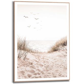 Reinders Gerahmtes Bild, D&uuml;nen, Wohnzimmer, Bilder, Wanddeko, Room Decor, MDF, Beige, 70 x 50
