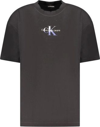 Calvin Klein Femme, Tops, Noir, Taille: 44 FR Hauts & T-shirt en Coton Noir