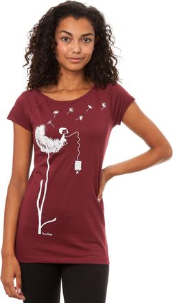 FellHerz Damen T-Shirt Pusteblume dunkelrot - Bio & Fair & Vegan aus 100% Bio-Baumwolle und unter fairen Bedingungen hergestellt, nachhaltig und &ouml;kologisch (XL