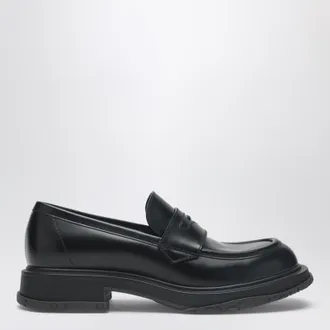 Gucci Black leather loafer with logo
