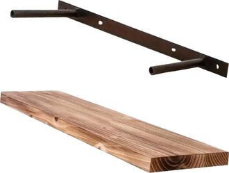 Generic K&uuml;chen-Schweberegal aus massivem Holz 40cm rustikales Wand-Gew&uuml;rzregal, auch f&uuml;r Badezimmer, Wohnzimmer, Schlafzimmer, Dekoration und Aufbewahrung mit