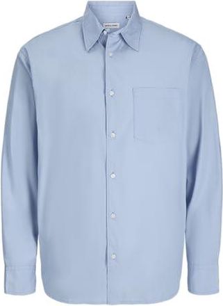 Jack & Jones Poplin Jjcody Ls Sn T-Shirt en Popeline, Chambray Blue, M Hommes