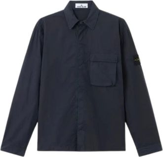 Stone Island Homme, Vestes, Bleu, Taille: L Surchemise L&eacute;g&egrave;re