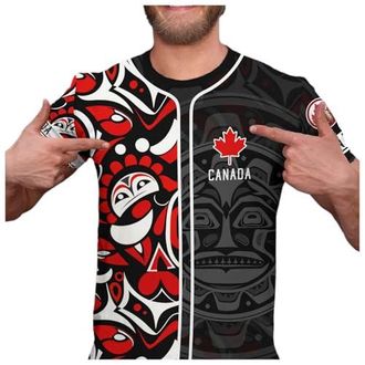 Generic T-shirt pour homme - Motif feuille d&eacute;rable canadien - Imprim&eacute; 3D - Motif drapeau canadien - Unisexe, Noir, XXL