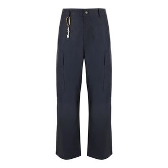 Darkpark Darkpark, Homme, Pantalons, Bleu, Taille: L Pantalon en Serg&eacute; de Coton Bleu Marine &agrave; Cordon