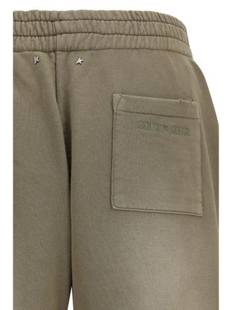 Golden Goose Mens Sweatpants Journey Bleached Washed Beige Cotton Sweatshirts Sweater