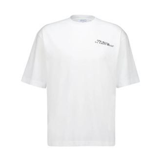 Off-white Type Arrow Baumwoll-T-Shirt - - Tops - Herren - Wei&szlig; - XS