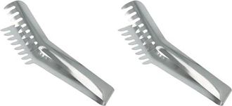 Metaltex Spaghettizange, Servierzange Edelstahl, 20cm, ergonomische Grillzange (Packung mit 2)