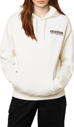 Sublevel Damen Hoodie mit Basic Backprint, Oversized Sweathoodie White XL