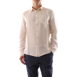 40weft 40Weft, Homme, Chemises, Beige, Taille: XL Camicia in Lino Collo Francese