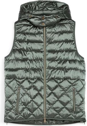 Fiorella Rubino Femme, Vestes, Vert, Taille: 38 FR Veste sans Manches &agrave; Capuche et Rembourrage