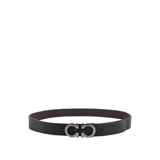 Ferragamo Schwarze G&uuml;rtel mit umkehrbarer ikonischer Schnalle - - Accessories - Herren - Schwarzk - 105 CM