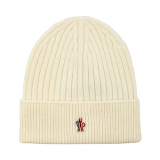 Moncler Homme, Accessoires, Blanc, Taille: ONE Size Bonnet Tricoté