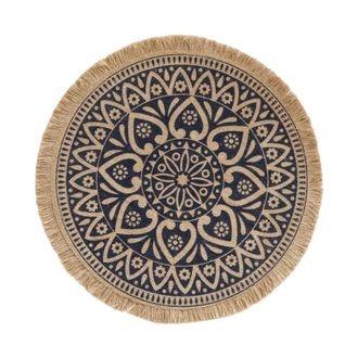 Garneck Schwarzes Jute Tischset 40cm Durchmesser Dekoratives Platzdeckchen aus Leinen Rutschfestes Platzset f&uuml;r Haushalt Caf&eacute; Restaurant und Party