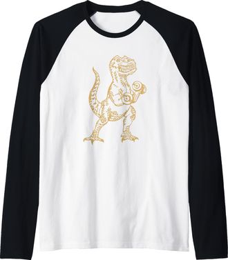 Seembo Dinosaurier-Hebe-Hanteln, lustiges Tier-Design, Fitness, Fitnessstudio, Workout Raglan
