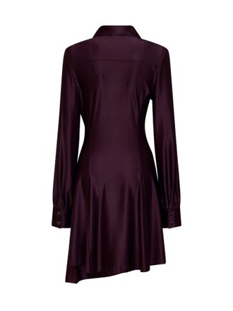 Paco Rabanne Womens Mini Jersey Dress Magenta Purple Polyamide