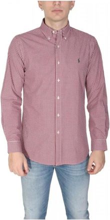 Ralph Lauren Homme, Chemises, Rouge, Taille: XL Gingham Oxford Shirt