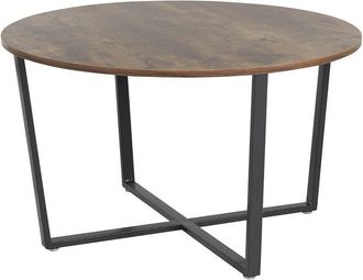 Beliani Beliani - Table Basse Ronde en Bois Foncé 80 cm avec Pieds en Métal mdf Noir Orick