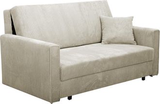 Mirjan24 Sofa Viva Bis Premium III mit Schlaffunktion, Bettsofa, 3 Sitzer Polstersofa mit Bettkasten inkl. Kissen, Sofagarnitur, Schlafsofa, Wohnlandschaft, St