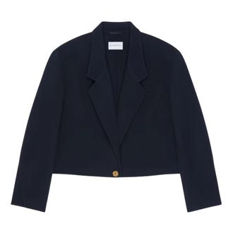 Givenchy Cropped Coat aus doppellagiger Wolle und Kaschmir - - Jackets - Damen - Blau - S