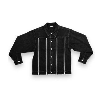 Pleasures Homme, Vestes, Noir, Taille: XL Veste Trucker en Denim Noir
