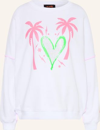Miss Goodlife Miss Goodlife Oversized-Sweatshirt Mit Schmucksteinen weiss