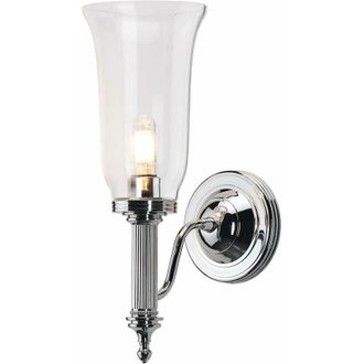 ETC Shop Wandlampe Spiegelleuchte Lampe LED Glas Badleuchte klar Flurlampe chrom poliert