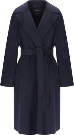Max Mara Femme, Manteaux, Bleu, Taille: 36 FR Civada Belted Coat