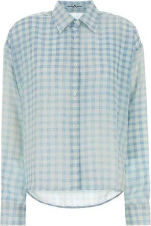 Ermanno Scervino Femme, Blouses et Chemises, Bleu, Taille: 36 FR Chemise en soie imprim&eacute;e