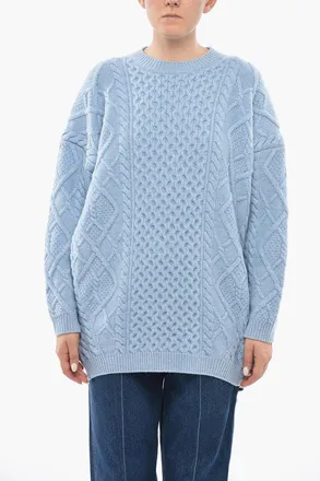 Stella McCartney Rundhalspullover aus Schurwolle mit Aranmuster Stella McCartney