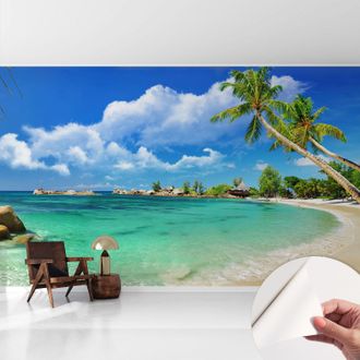 Tulup Fotomurale Adesivo - Parete Decorativa - Decorazione Casa - Stile Moderno Parete - Paradiso Tropicale 416x254 Cm