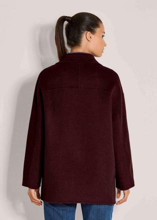Madeleine Outdoorjacke Jas. Zuiver wol Zweireihig, Reverskragen, Hornkn&ouml;pfe, Langarm