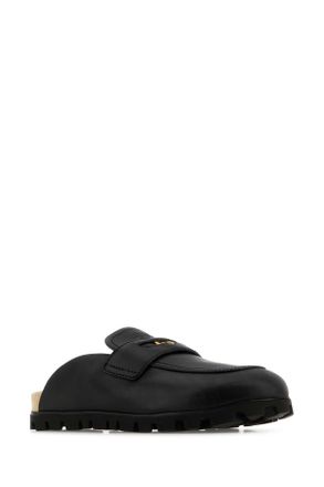 Miu Miu Leather Clog Slipper - Black