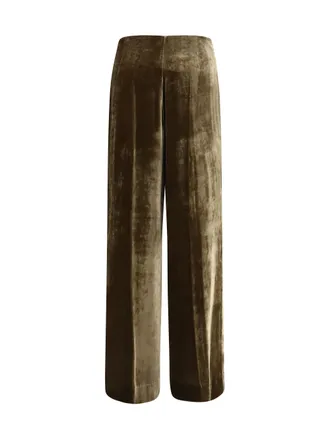 P.A.R.O.S.H. Womens Velvet Pants Tortora Viscose; Silk Trousers