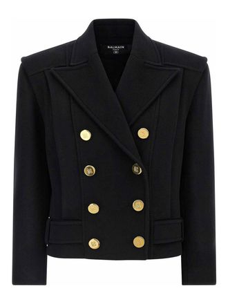 Balmain Manteau Court - Noir