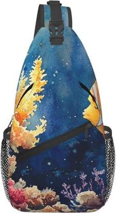 Generic Sac &agrave; dos &agrave; bandouli&egrave;re pour homme Motif poissons tropicaux de loc&eacute;an