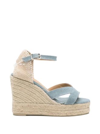 Castaner Sandalen - Light Blue Fabric Wedge Sandals - Gr. 36 (EU) - in Beige - f&uuml;r Damen