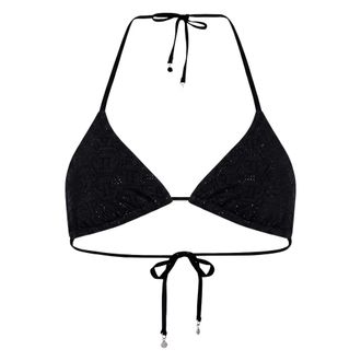 Philipp Plein Bikini-Oberteil mit Monogramm-Strass - - Swimwear - Damen - Schwarzk - S