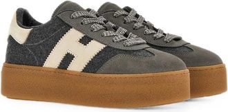 Hogan Recycled Wool Panelled Sneaker - Gray