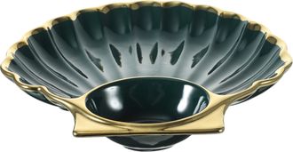 Cabilock Keramik Knödelteller Mit Soßenschale Muschelförmig Pommes Frites Und Teigtaschenplatte Petrolgrün Für Vorspeisen