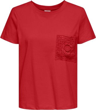 Jacqueline de Yong Jdyselma S/S Crochet Pocket Top JRS