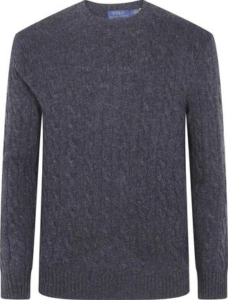 Polo Ralph Lauren Homme, Pulls, Noir, Taille: XL Pull en maille torsad&eacute;e en laine et cachemire