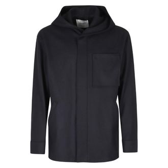 Paolo Pecora Homme, Vestes, Bleu, Taille: S Giubbotto Cappuccio Panno Lana