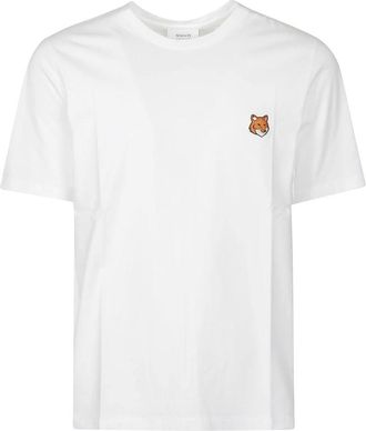 Maison Kitsun&eacute; Homme, Tops, Blanc, Taille: M Fox Head Regular T-Shirt