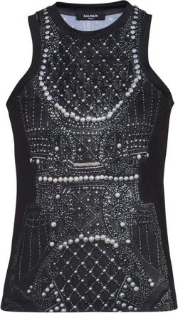 Balmain Femme, Tops, Noir, Taille: 38 FR D&eacute;bardeur Doux avec Fausse Broderie