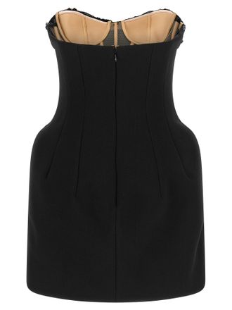 Elisabetta Franchi Crystal-Embroidered Corset Dress - Black