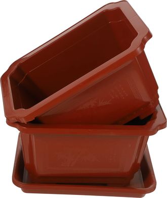 BESTONZON 2 Sätze Praktische Kunststoff Blumenkübel Rechteckige Bonsai Pflanzgefäße für Sukkulenten Kräuter und Zimmerpflanzen Vielseitige Pflanzkübel für Garte