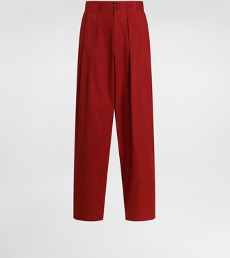 Dolce & Gabbana Hose Aus Stretch-baumwollgabardine - Mann Hosen Und Shorts Red 44